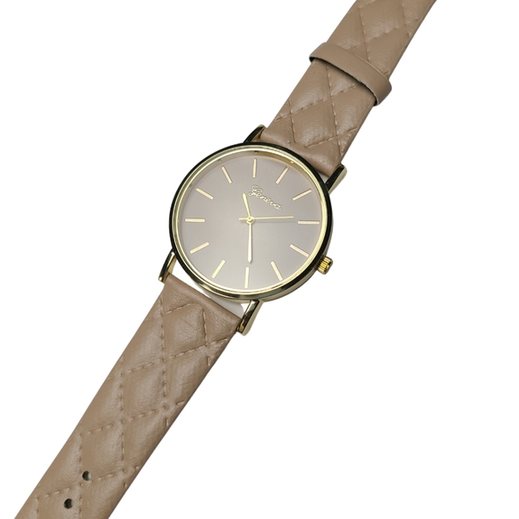 Didi Royale | Accessories | Beige Quilt Pattern Geneva Watch | Poshmark